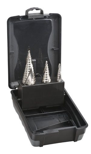 Saber Step Drill Bit Spiral Set Hex HSS 3 Piece - 8031-S1 - Tool Kit Depot Saber Step Drill Bit Spiral Set Hex HSS 3 Piece - 8031-S1 - Tool Kit Depot