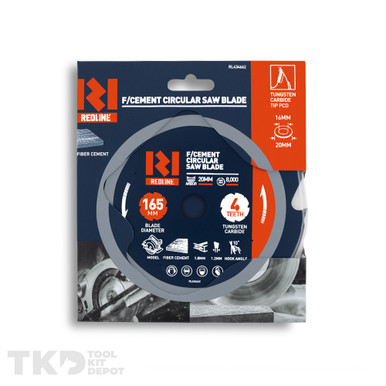 Redline Saw Blade Fibre Cement PCD 4T 165mm - RL434662 - Tool Kit Depot