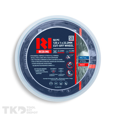 Redline 50 Pce C-Off Wheel Steel & Inox 125×1×22Mm - RL445065.50 - Tool ...
