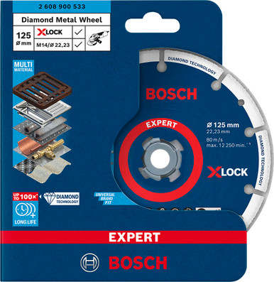 Bosch Expert X-LOCK Diamond Cutting Disc Metal 125mm - 2608900533 ...