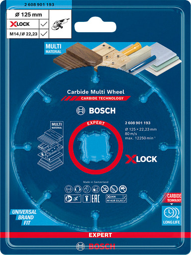 Bosch Expert X-LOCK Cutting Disc Carbide Multi 125mm - 2608901193 ...