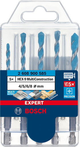 Bosch Expert HEX-9 Drill Bit Set Multi Construction 5 piece ...