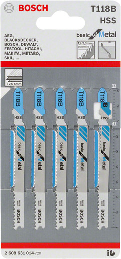Bosch Jigsaw Blade Set Metal 5 Piece - 2608631014 - Tool Kit Depot