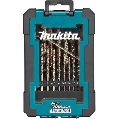 Makita Hss-Cobalt Drill Bit Set 1-10mm 19 Piece - D-67561 - Tool Kit Depot