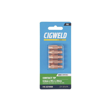 Cigweld Contact Tip 0.8mm Binzel M8 30mm Pack 10 - BZT81008 - Tool Kit ...
