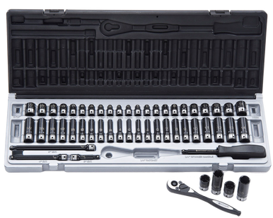 Dual Action Thin all Impact Socket Set 1/4'' Metric/Imp 53 Piece ...