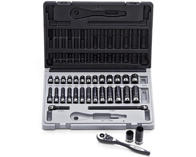 Dual Action Thin Wall Impact Socket Set 1/4" Metric 31 Piece - 14043102 ...