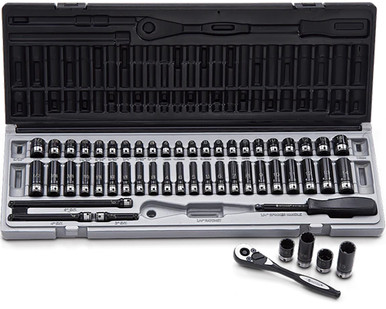 Dual Action Thin Wall Impact Socket Set 1/4 Metric/Imp 53 Piece ...