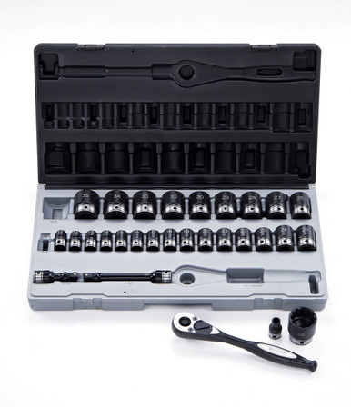Dual Action Thin Wall Impact Socket Set 1/2" Metric 29 Piece - 14242901 ...