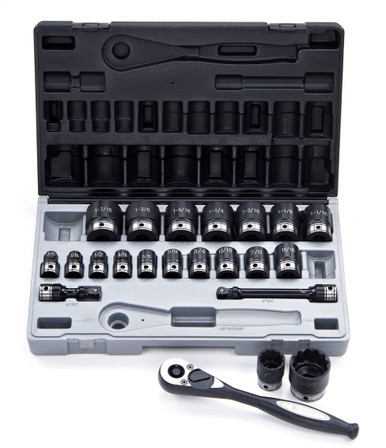 Dual Action Thin Wall Impact Socket Set 1/2" Imperial 22 Piece ...