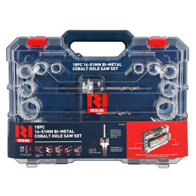 Redline Hole Saw Set Cobalt Electricians 18 Piece - RL440104 - Tool Kit ...