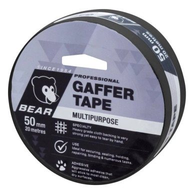 Bear 50mm x 20m Black All Purpose Gaffer Tape - 66623336624 - Tool Kit ...