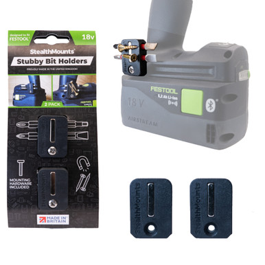 STEALTHMOUNTS Stubby Bit Holder For Festool (2 Pack) - BH-FT-S-BLK-2 ...