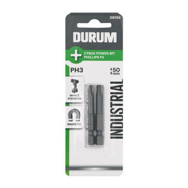 Durum Phillips PH3 Power Bit 50mm 2 Pack - DB159 - Tool Kit Depot