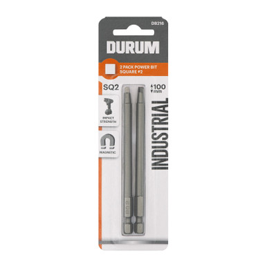 Durum Square SQ2 Power Bit 100mm 2 Pack - DB216 - Tool Kit Depot