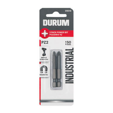 Durum Pozidriv PZ2 Power Bit 50mm 2 Pack - DB516 - Tool Kit Depot