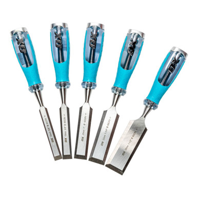 OX TOOLS Pro 5 Piece Wood Chisel Set - Steel Through Tang & Metal ...