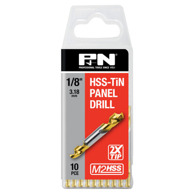 P&N Panel Drill Double Ended Titanium Nitride Coated 1/8" (3.18mm) 10 ...