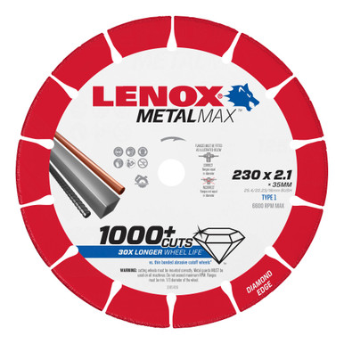 Lenox Metal Cutoff Wheel Suits Angle Grinder 230 X 35 X 2.1 MM ...