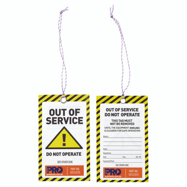 Prochoice Safety Tag Out Of Service 100 Pack 125mm x 75mm - STC12575 ...