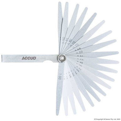 Accud Feeler Gauge 32 Leave Set 100 MM- AC-912-100-32 - Tool Kit Depot
