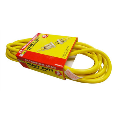 HPM 5m Heavy duty Extension Lead 10A 2400W Standard Yellow 3 core 1 ...