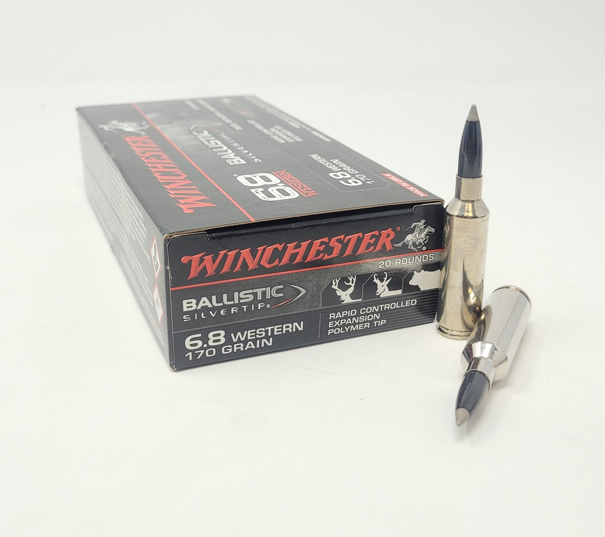 Winchester 6.8 Western Ammunition SBST68W 170 Grain Ballistic Silvertip ...