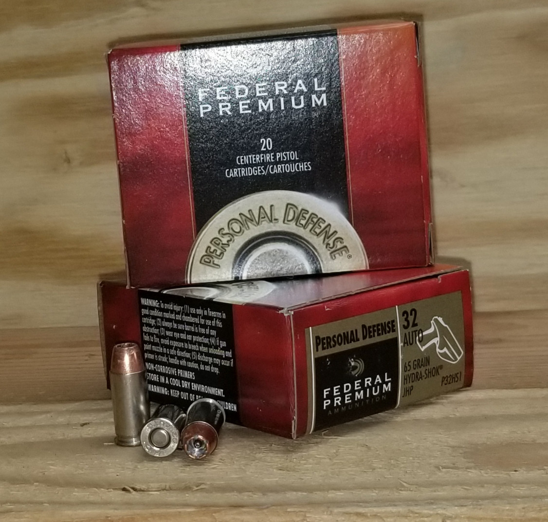 Federal 32 Auto Ammunition Personal Defense 32HS1 65 Grain Hydra-Shok ...