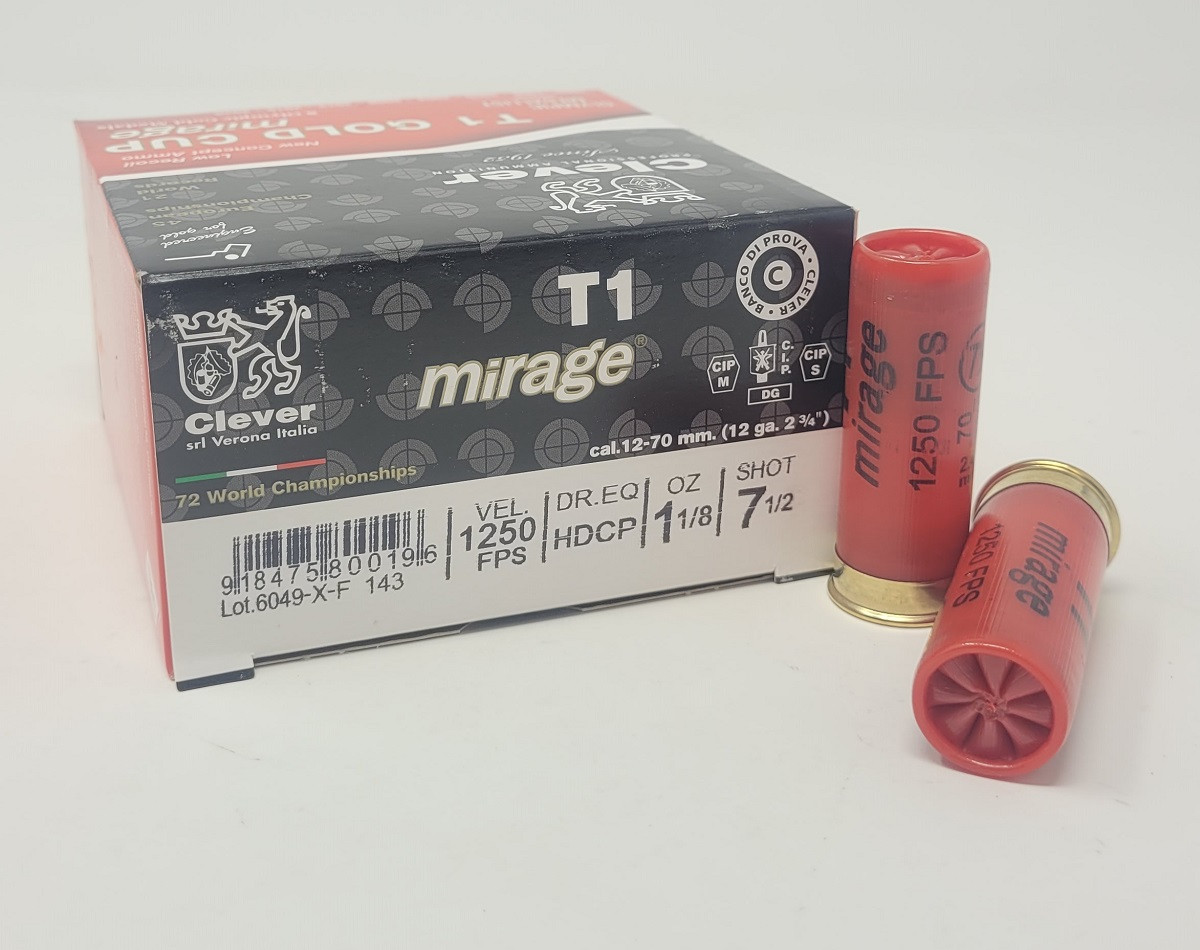 Clever 12 Gauge Ammunition T1 Mirage CMST12HD75CASE 2-3/4" #7.5 Shot ...