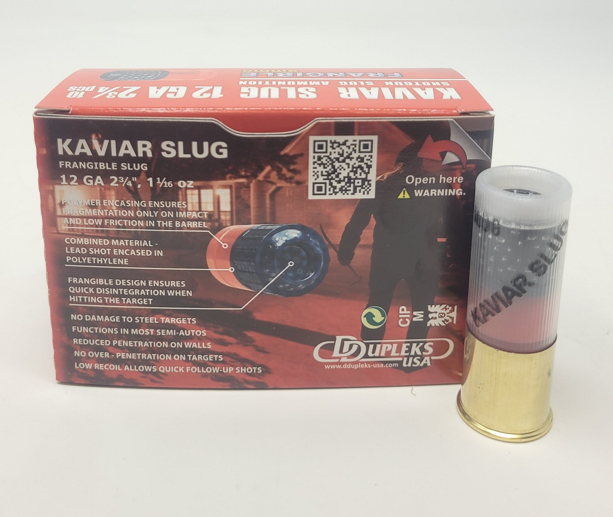 DDupleks 12 Gauge Ammunition DD12KS29 2-3/4" Frangible Kaviar Slug 1-1 ...