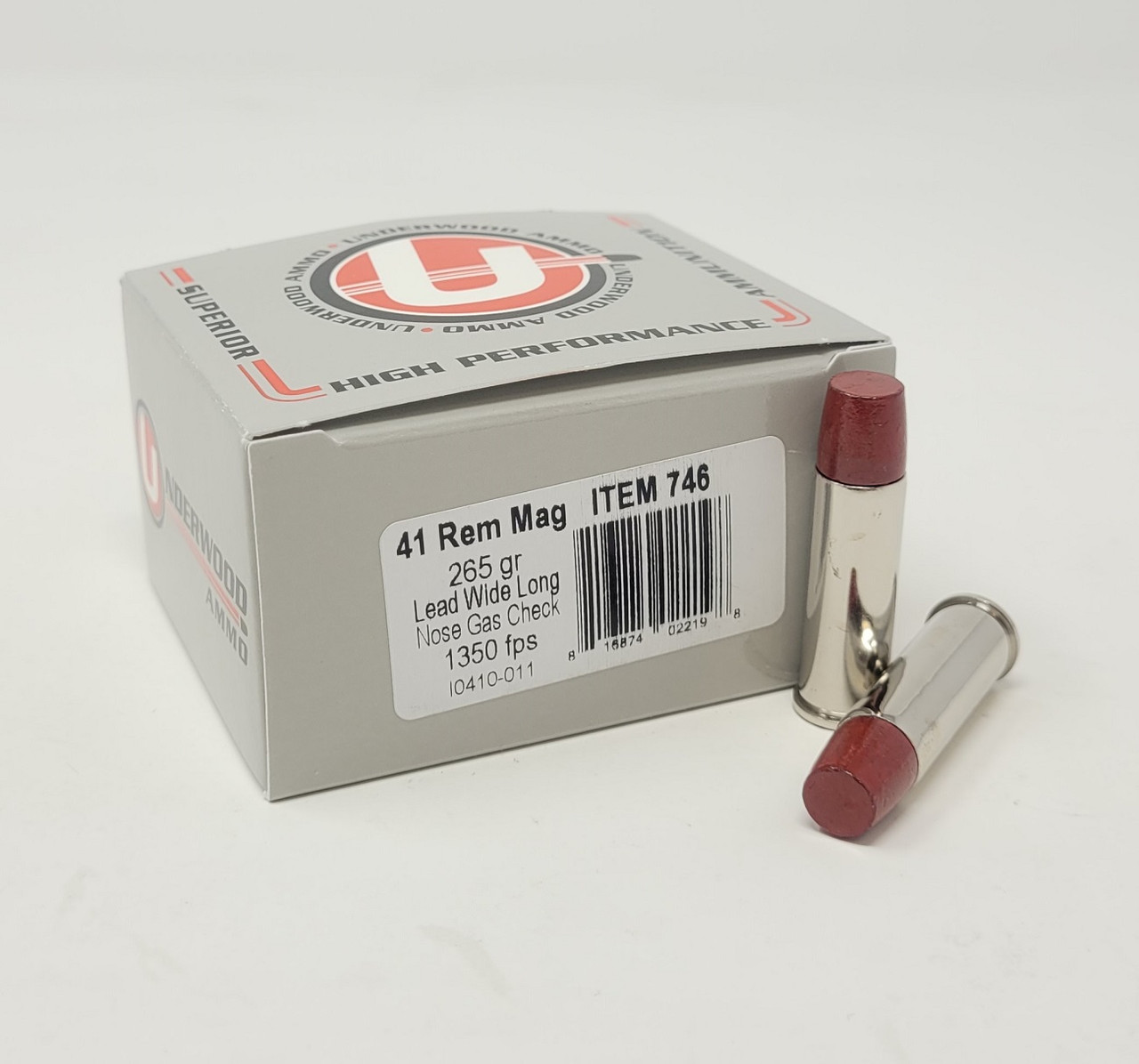 Underwood 41 Rem Mag Ammunition UW746 265 Grain Lead Wide Long Nose Gas ...