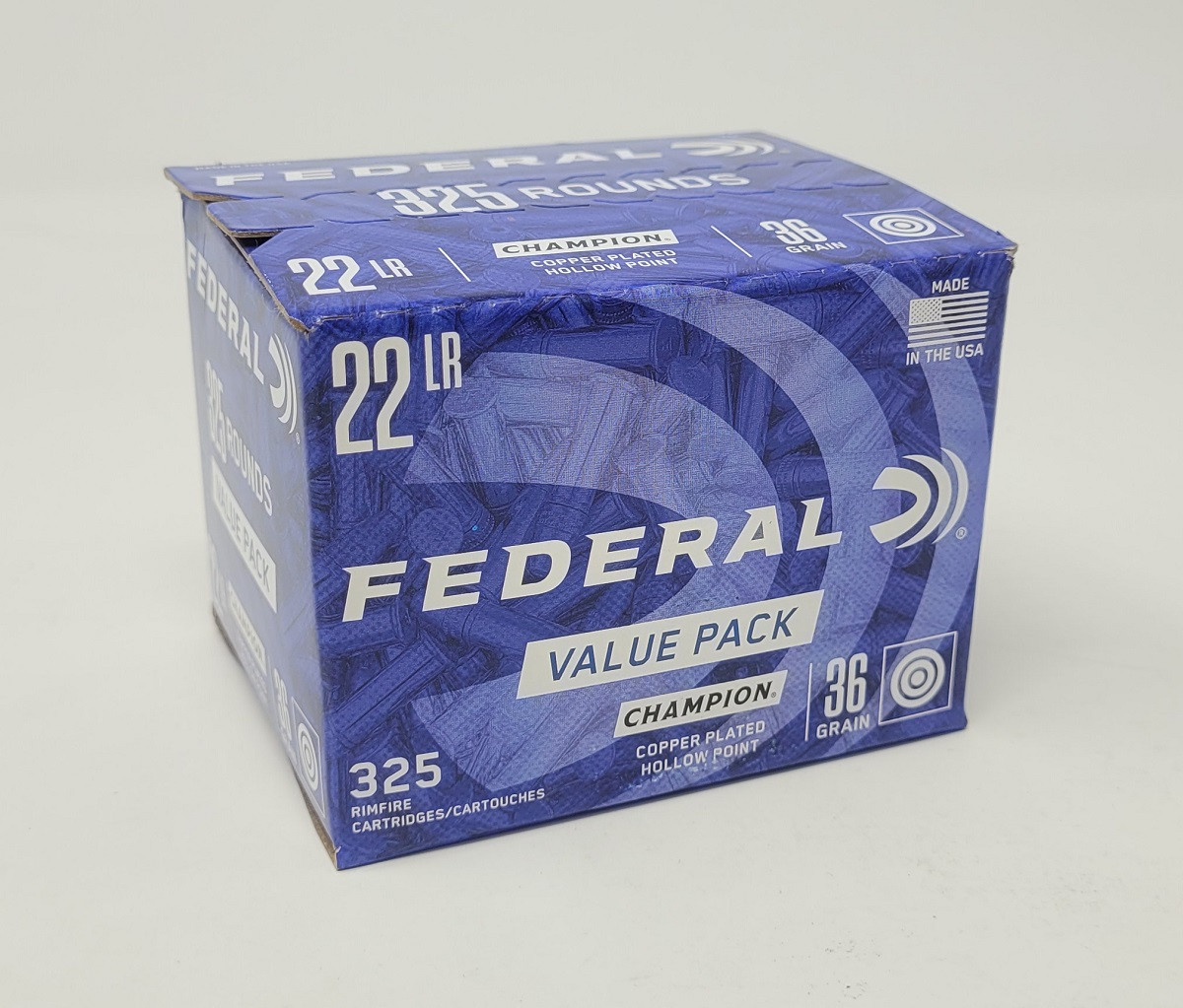 Federal 22 LR Ammunition Chamption 725 36 Grain Copper Plated Hollow ...