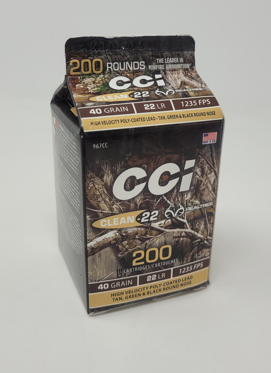 CCI 22 LR Ammunition Clean 22 Realtree CCI967CC 40 Grain Polymer Coated ...