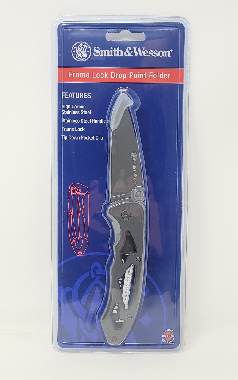 Smith & Wesson Frame Lock Skeletonized Folding Knife CK400LCP 3" Drop ...
