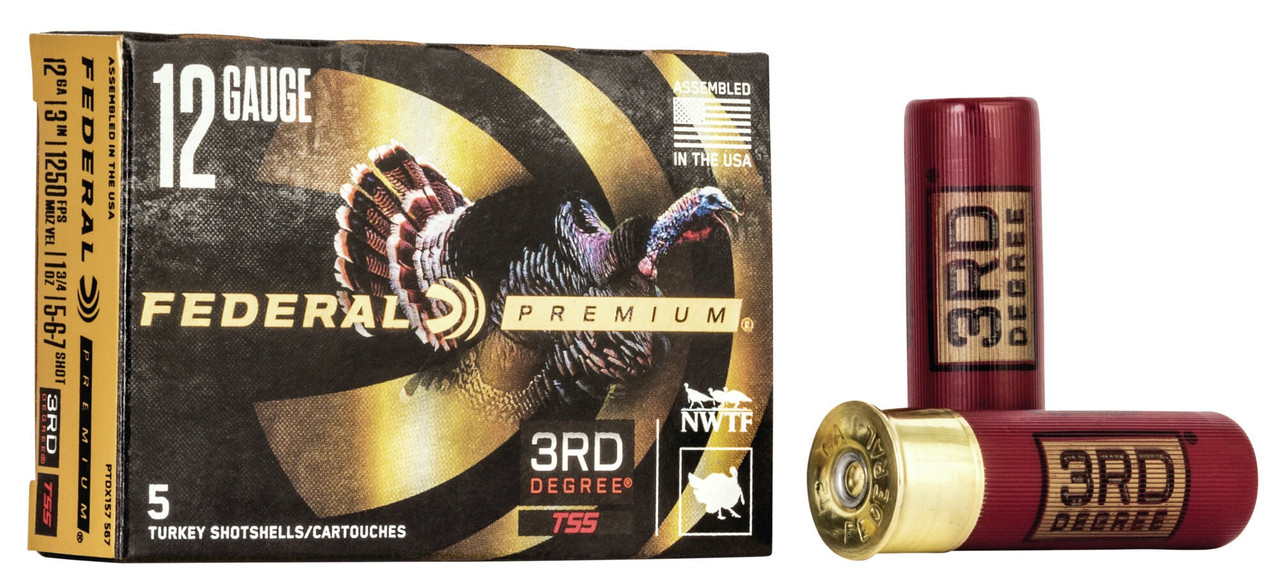 Federal 12 Gauge Ammunition 3rd Degree Heavyweight TSS PTDX157567 3" #5 ...