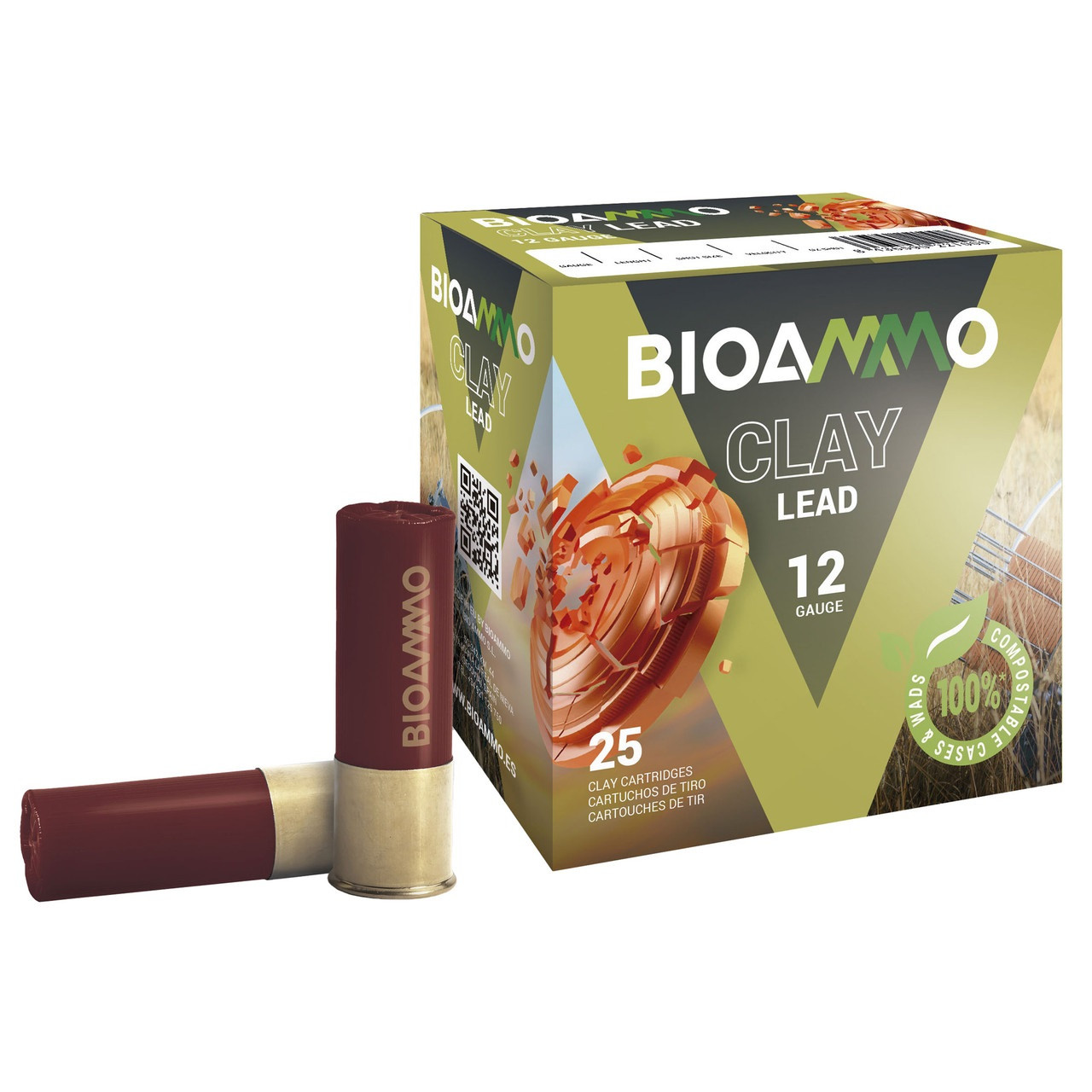BioAmmo 12 Gauge Ammunition Clay Lead Target BR2490 2-3/4" #9 Shot 7 ...