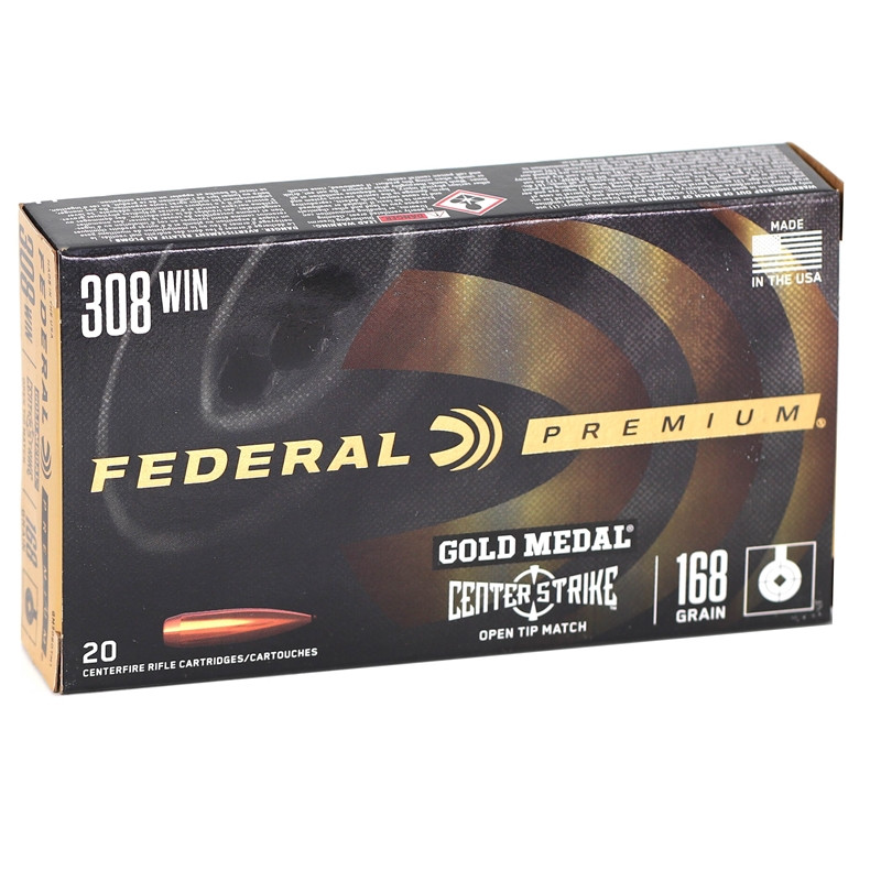 Federal 308 Winchester Ammunition Gold Medal Center Strike GM308OTM1 ...