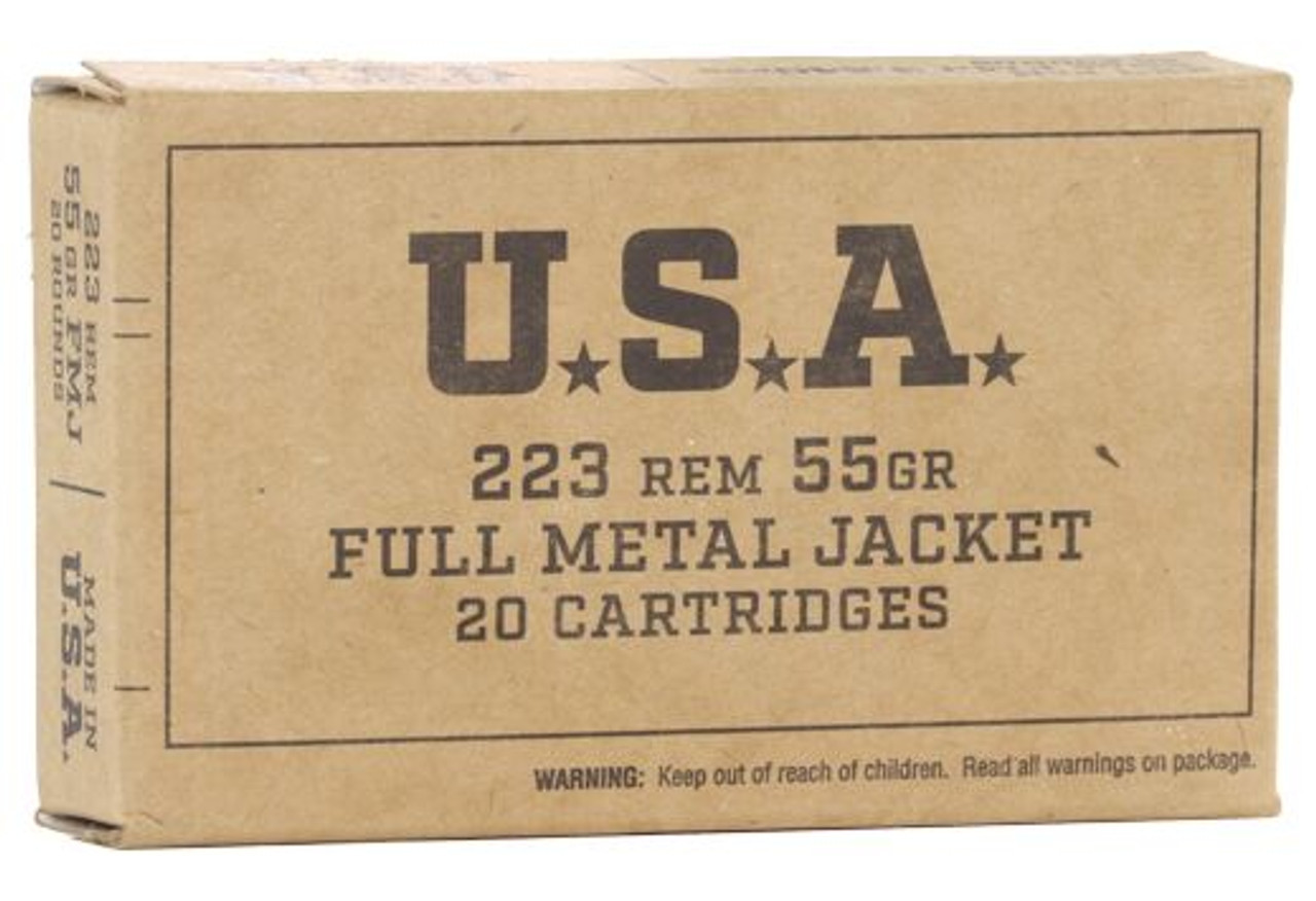 Winchester 223 Remington Ammunition USA SG223KW 55 Grain Full Metal ...