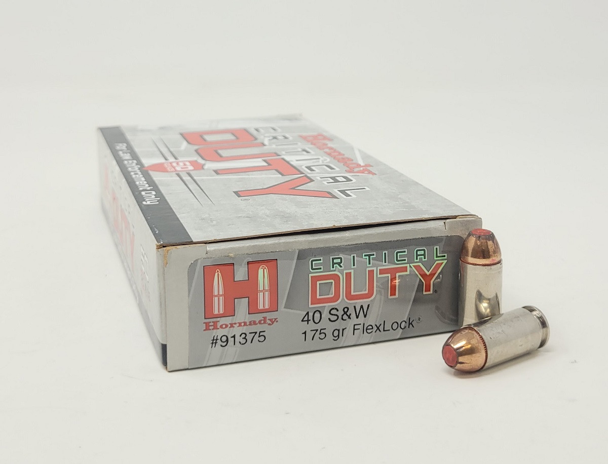 Hornady 40 S&W Ammunition Critical Duty H91375 175 Grain FlexLock 50 Rounds