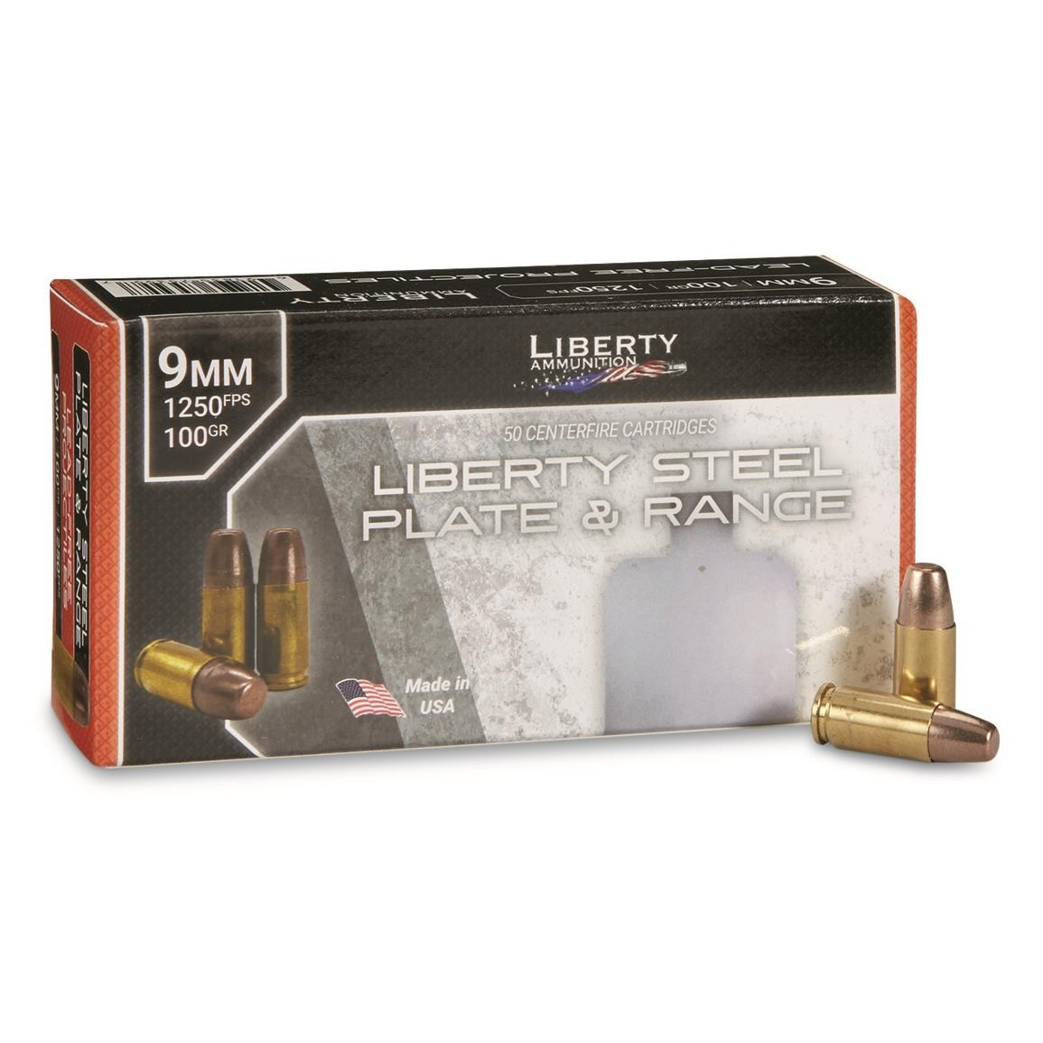 Liberty 9mm Ammunition Steel Plate & Range LAR9066 100 Grain Lead Free ...