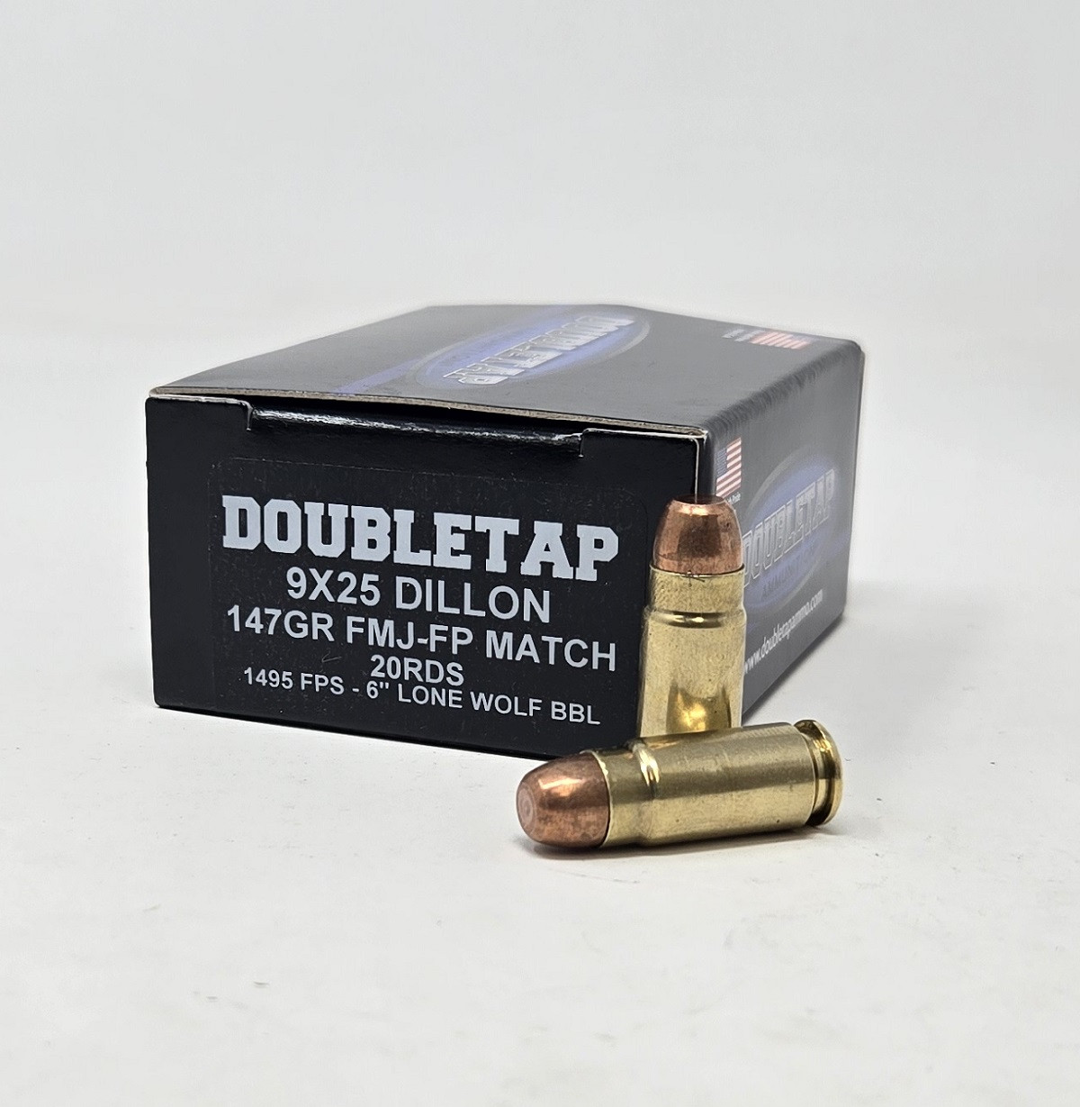 DoubleTap 9x25 Dillon Ammunition 9X25147FP 147 Grain Flat Point Full ...