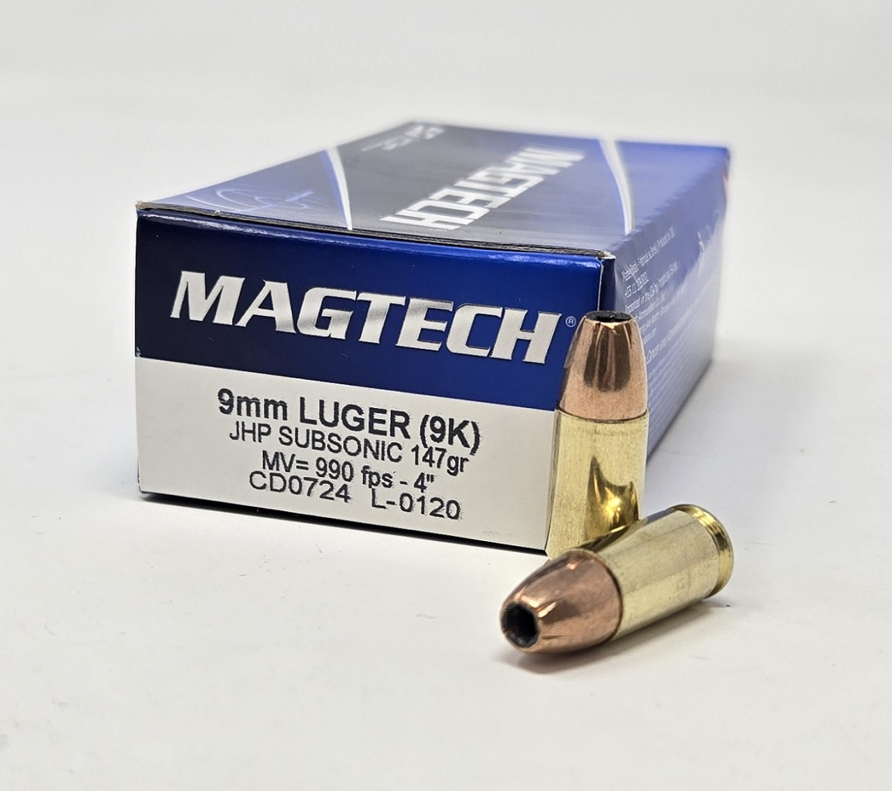 Magtech 9mm Ammunition Subsonic MT9K 147 Grain Jacketed Hollow Point 50 Rounds