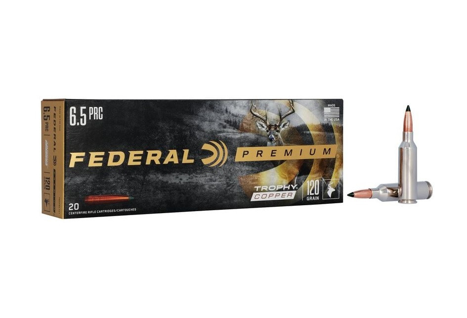 Federal Premium 6.5mm PRC Ammunition Trophy Copper P65PRCTC1 120 Grain ...