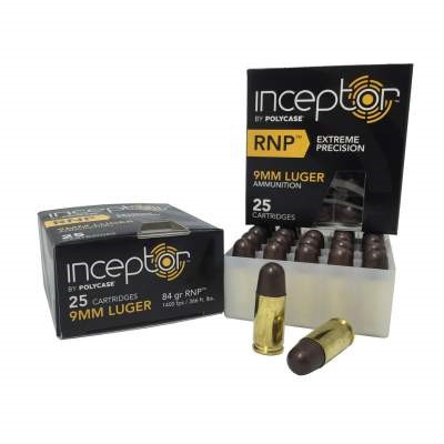 Polycase 9mm Ammunition Inceptor 84 Grain RNP Lead Free 25 rounds