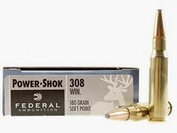 Federal 308 Win. 180 gr SP 20 per box