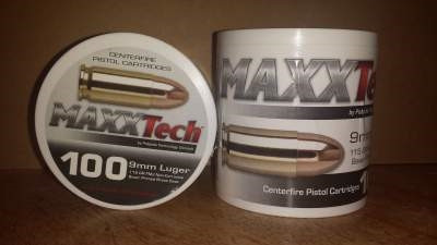 Maxxtech 9mm PTGB9MM 115 gr FMJ Brass 100rds