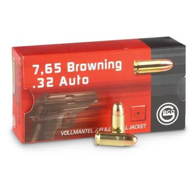 Geco 32 Auto Ammunition 73 Grain Full Metal Jacket 50 rounds
