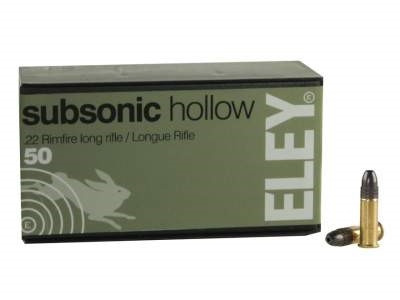 Eley 22LR Subsonic ELEY5400 40 gr HP 50 per box
