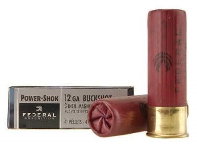 Federal 12 Gauge Ammunition Power-Shok F1314B 3" Buffered #4 Buckshot ...
