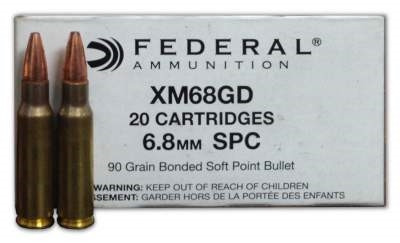Federal 6.8mm Rem SPC XM68GD 90 gr SP 20 per box